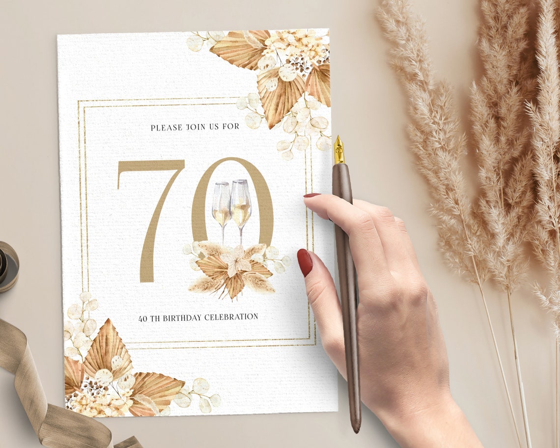 70th Birthday Party Invitation 70th Birthday Invitation Etsy
