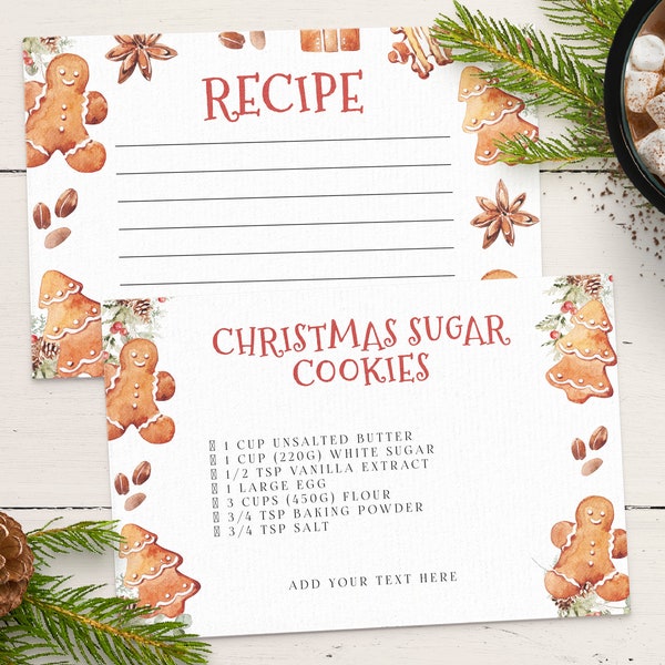 Cookie Recipe Cards - Etsy