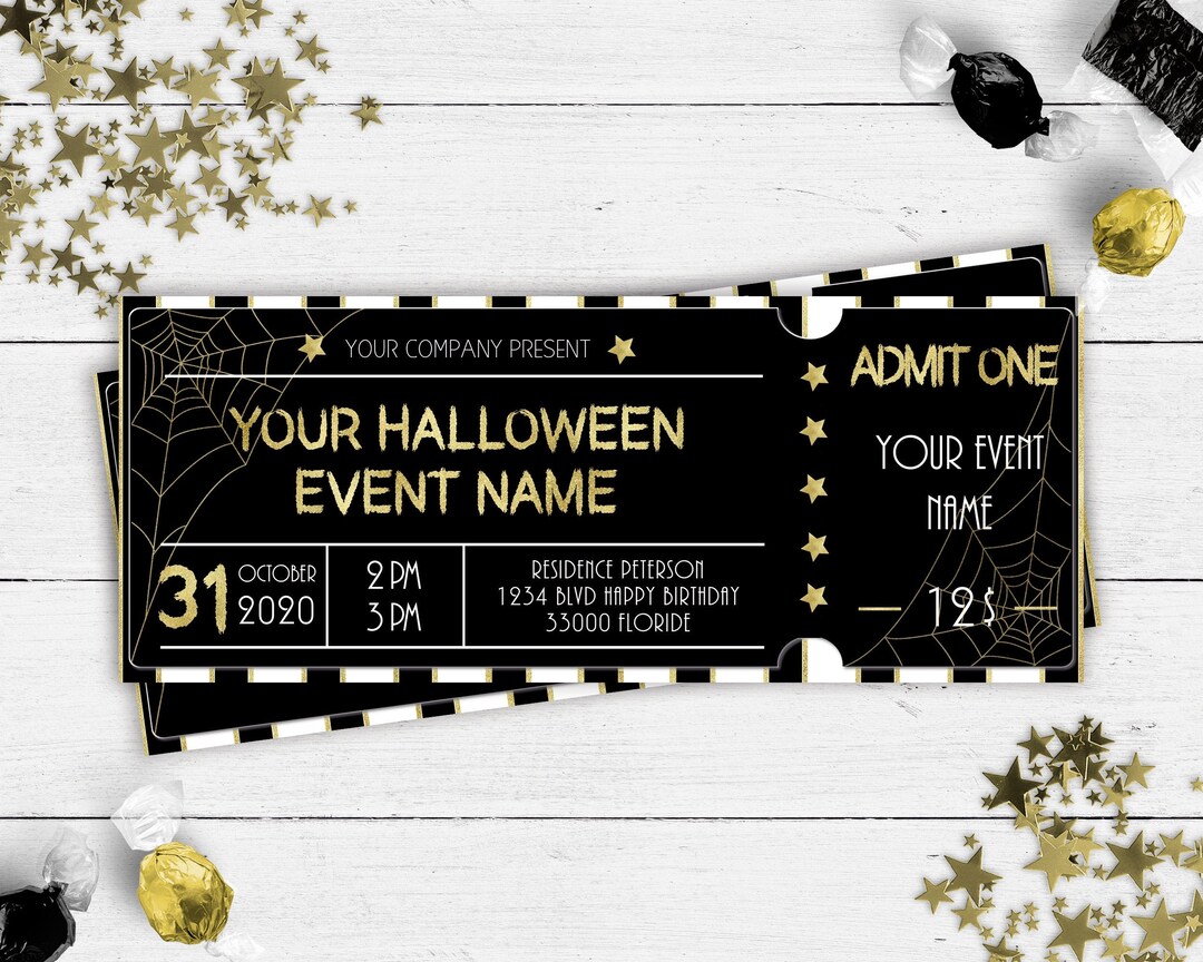 EVENT Ticket Printables Halloween Event Ticket Editable - Etsy