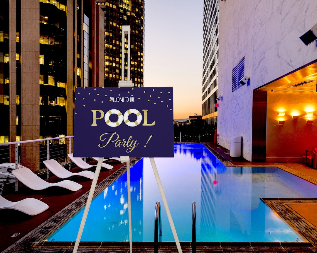 POOL PARTY Welcome Sign Welcome Signsign Editable Sign - Etsy