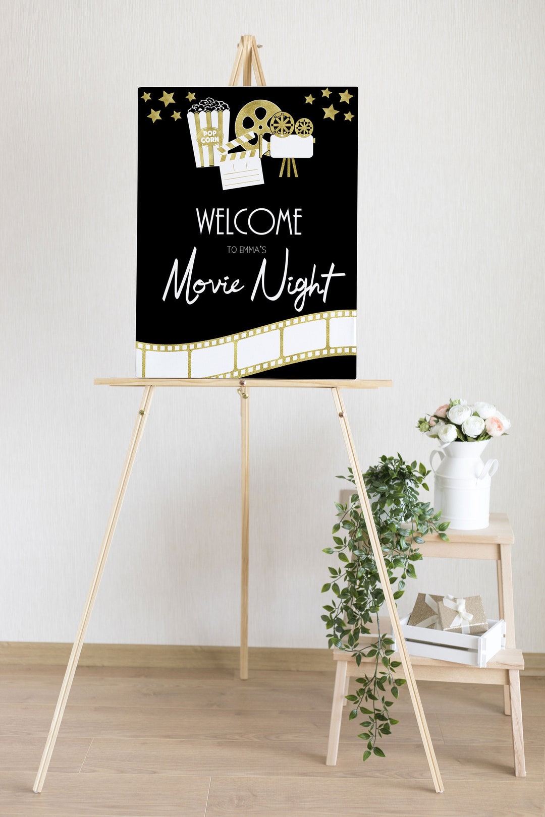MOVIE NIGHT SIGN Welcome Signsign Editable Sign Editable - Etsy