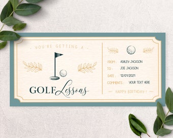 Golf Lessons Voucher - Etsy