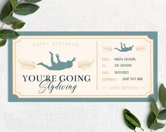 Fake Skydiving Ticket | Etsy