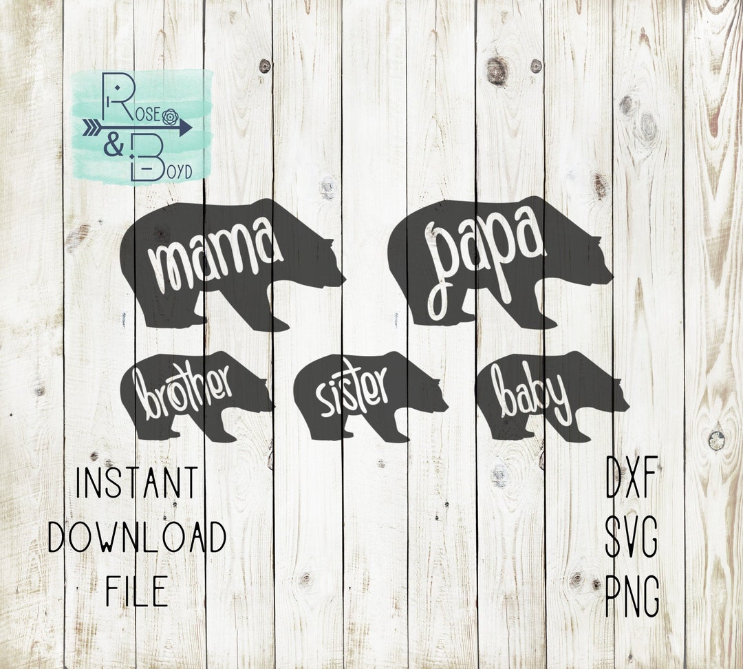 Mama Bear Cut File SVG DFX PNG // Bear Family // Digital Download - Etsy