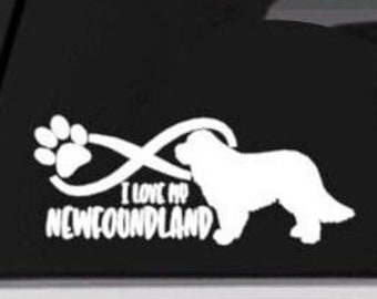 Newfoundland on Board Car Window Sticker Landseer Newfie Dog Sign Decal ...