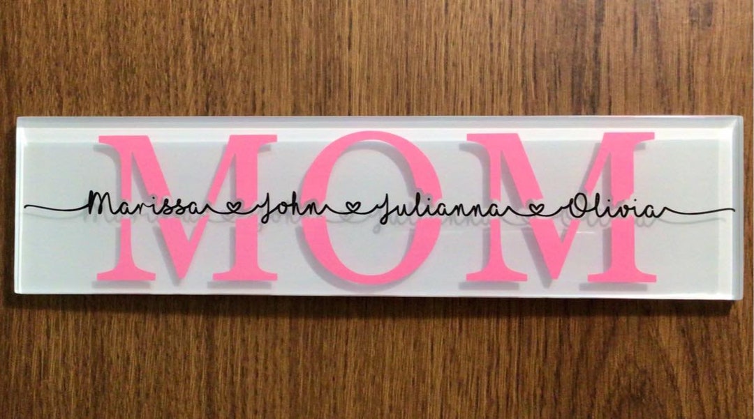 Mom Personalized Glass Tile Plaque - Etsy UK