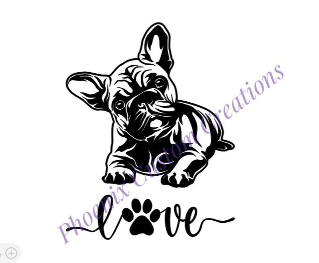 French Bulldog Love frenchie Car Decal - Etsy