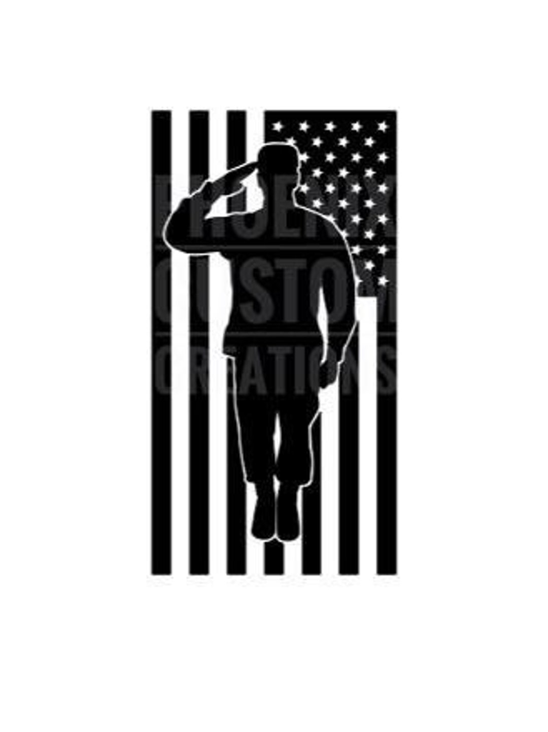 Soldier Saluting Flag Silhouette Car Window Decal - Etsy