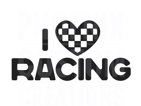 I Love Racing Car Window Decal - Etsy