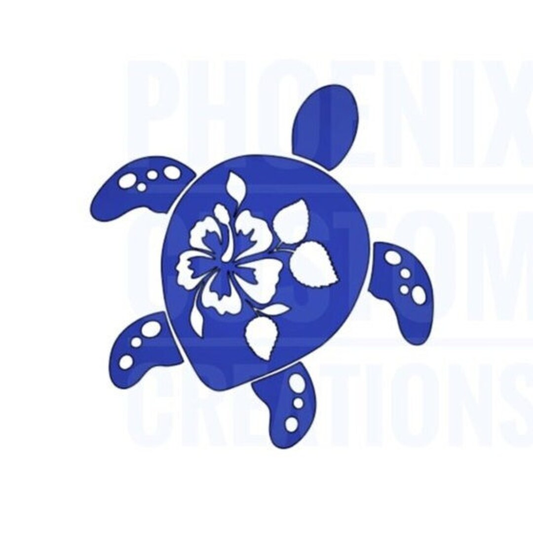 Hibiscus Turtle Car Window Decal - Etsy