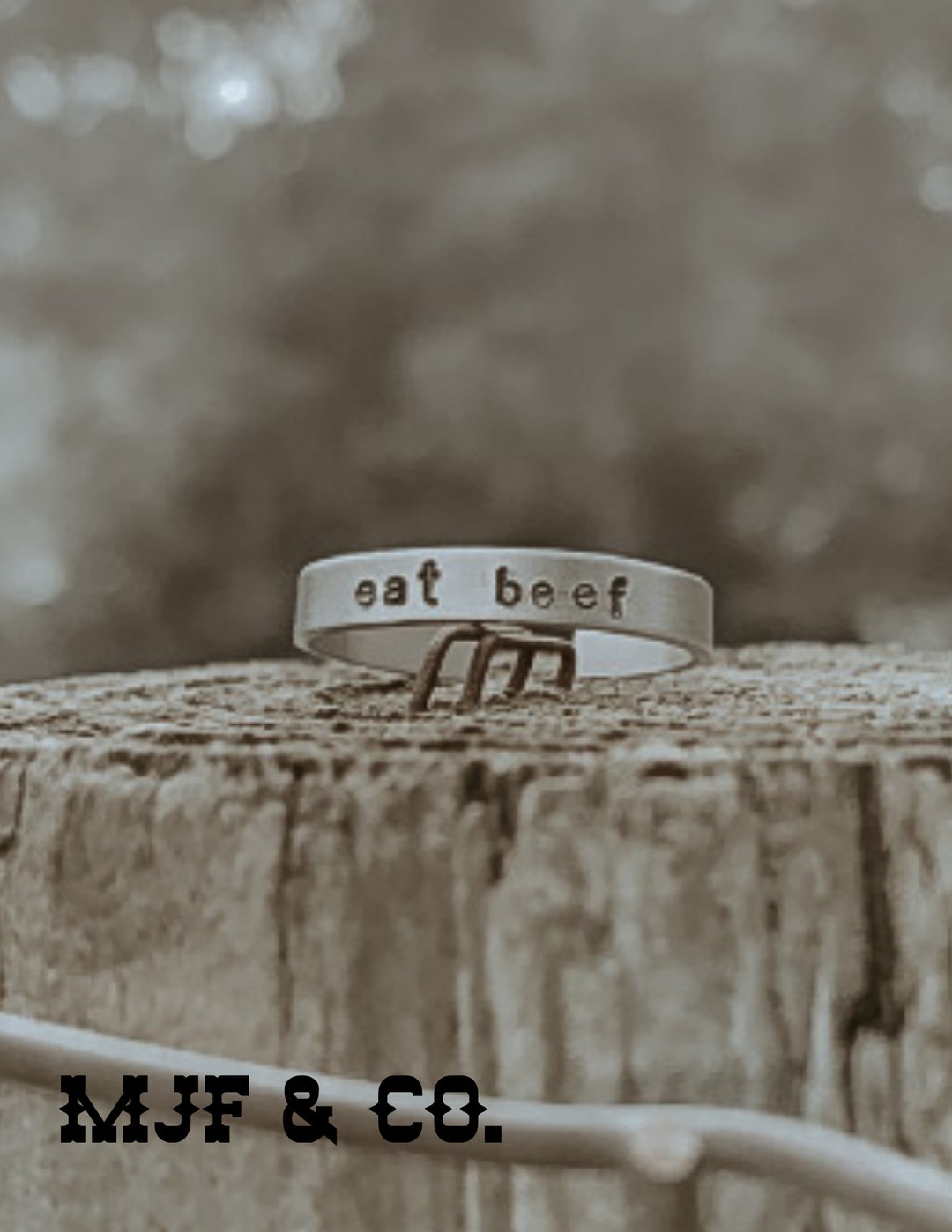 Eat Beef Stacker Ring - Etsy