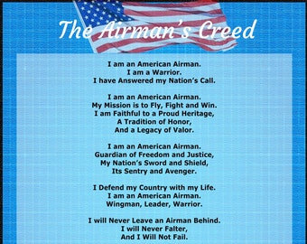 Us Air Force Creed - Etsy