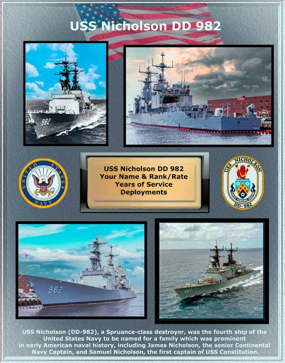USS Nicholson DD 982 Custom Personalized Photo Navy | Etsy
