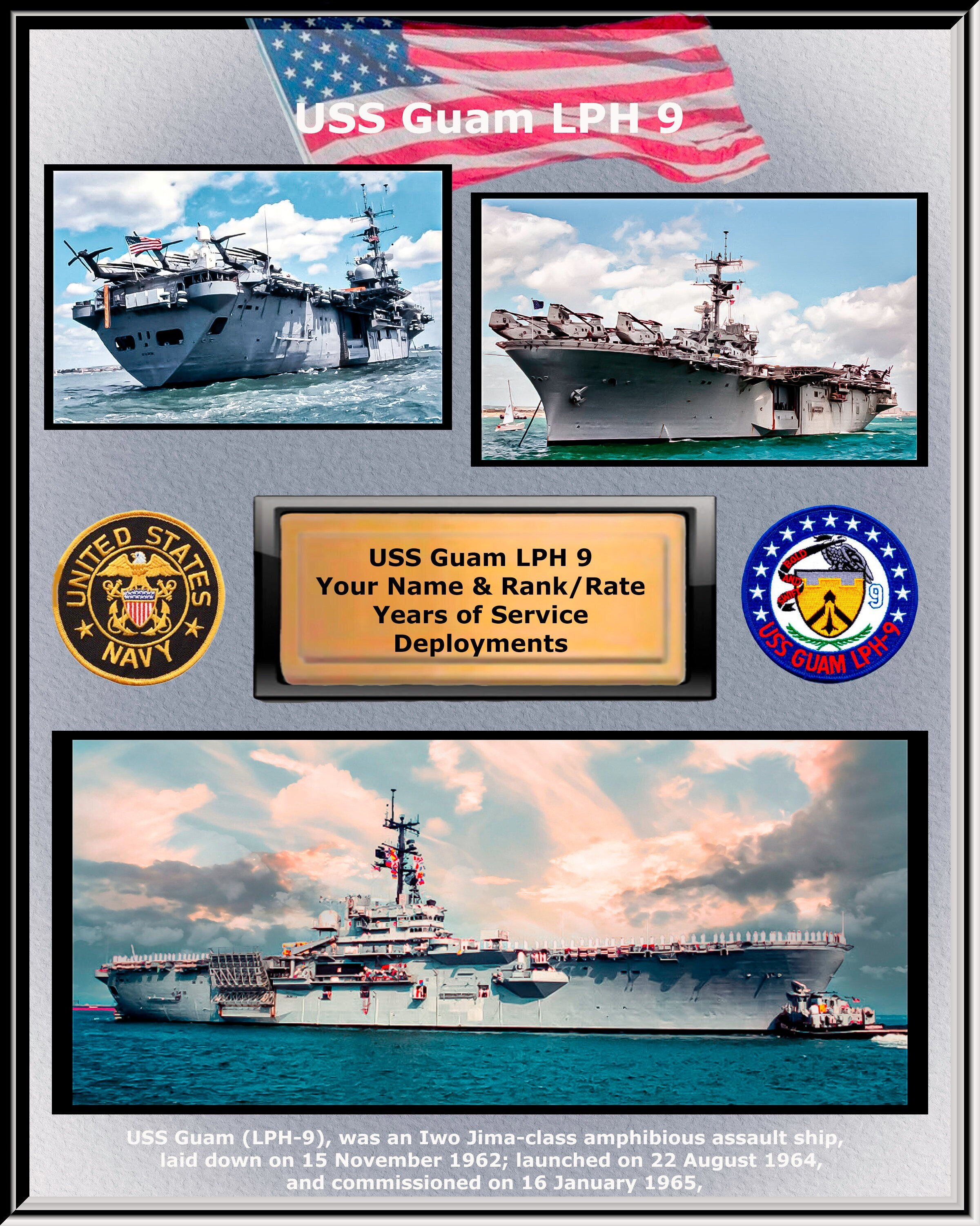 Color Photography US Navy Ships A Personalized Photo USS Guam LPH-9 ...