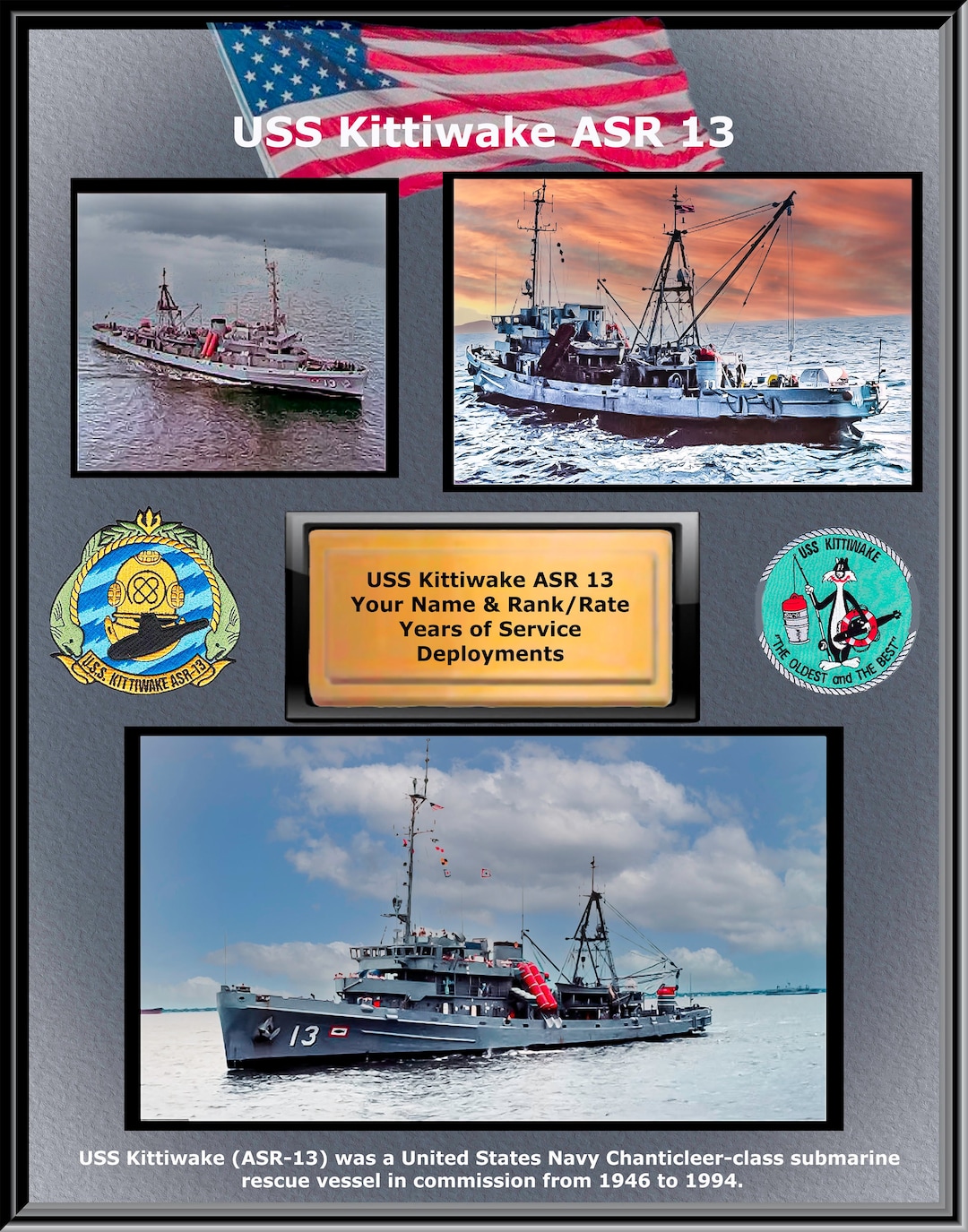 USS Kittiwake ASR-13 A Personalized Photo Submarine Rescue - Etsy