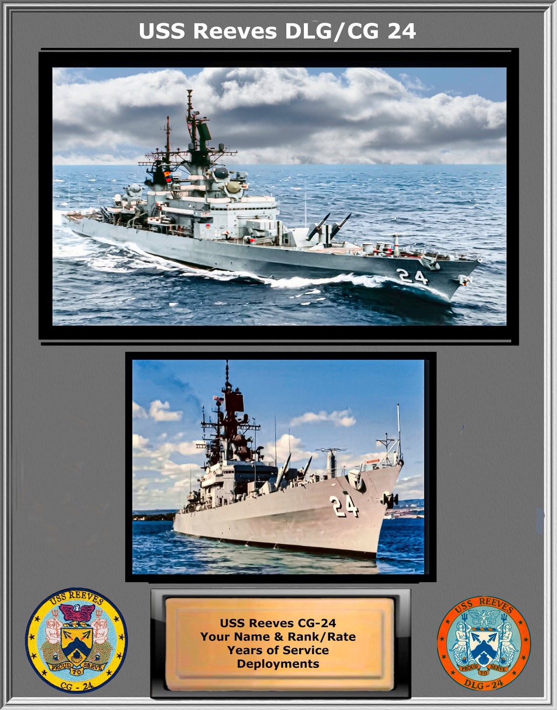 USS Reeves CG 24 Custom Personalized Photo. Navy Cruiser. US - Etsy