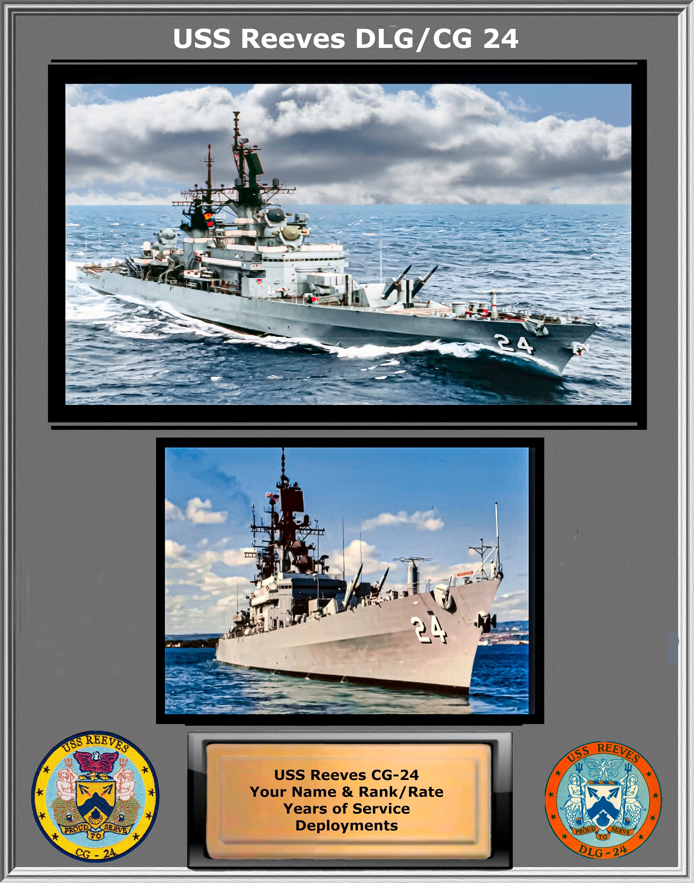 USS Reeves CG 24 Custom Personalized Photo. Navy Cruiser. US - Etsy