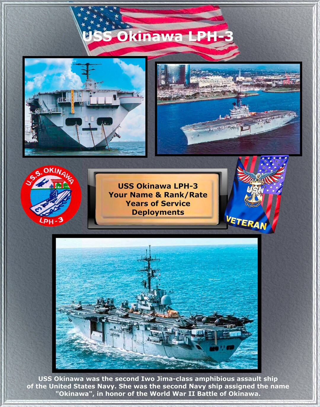 USS Okinawa LPH-3 Custom Personalized Photo. 11 X - Etsy