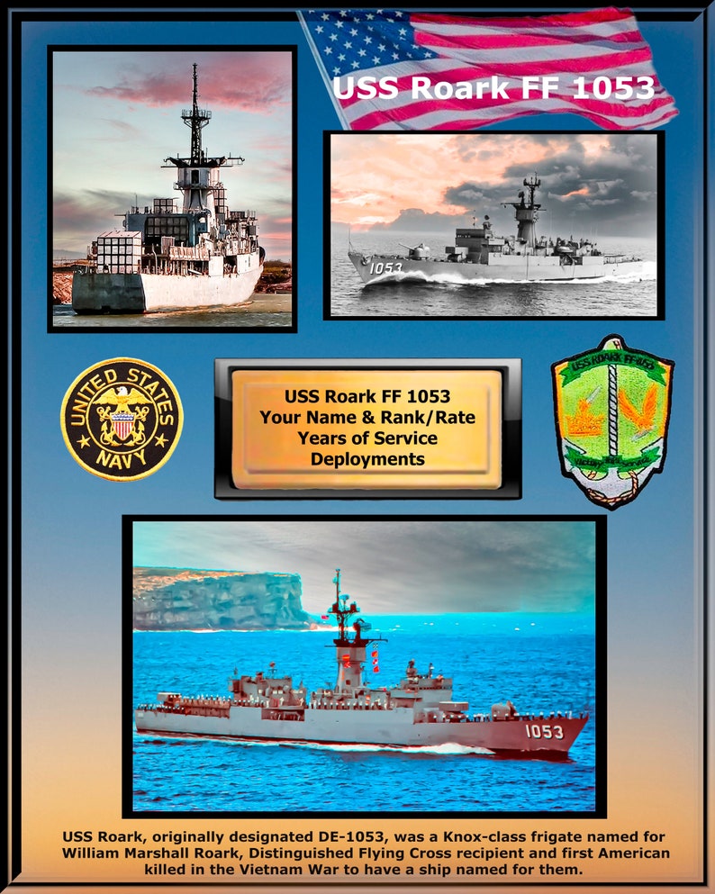 USS Roark FF 1053 Custom Personalized Photo Navy Frigate. - Etsy