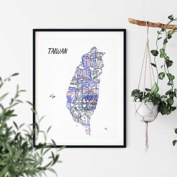 Taiwan Map - Etsy
