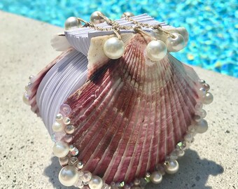 Genuine Seashell Oyster Shell Art Journal / Blank Book / - Etsy