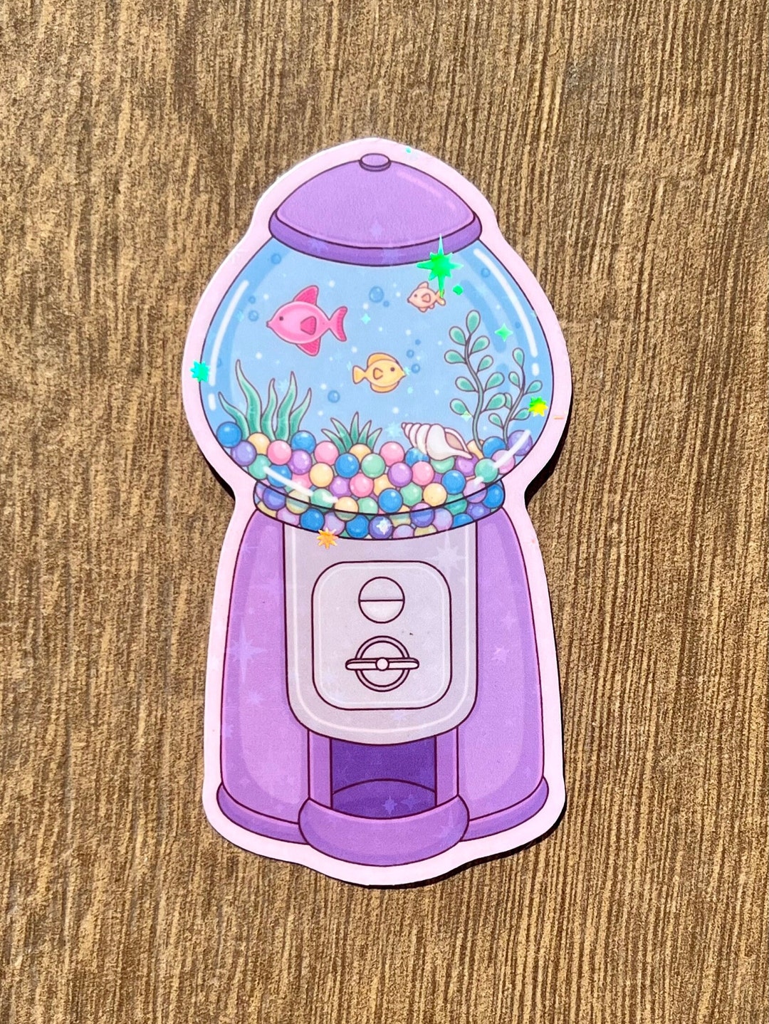 Gumball Machine Sticker, Fish Aquarium, Fish Tank, Purple Bubble Gum ...