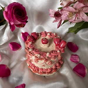 Cute Vintage Cake Box, Handmade Pottery Ceramic Cake Jewelry Trinket ...
