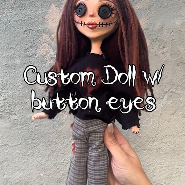 Button Eyes Doll - Etsy