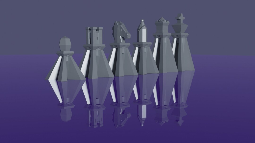 Chess Set -low Poly- (3d Printable File) - Etsy