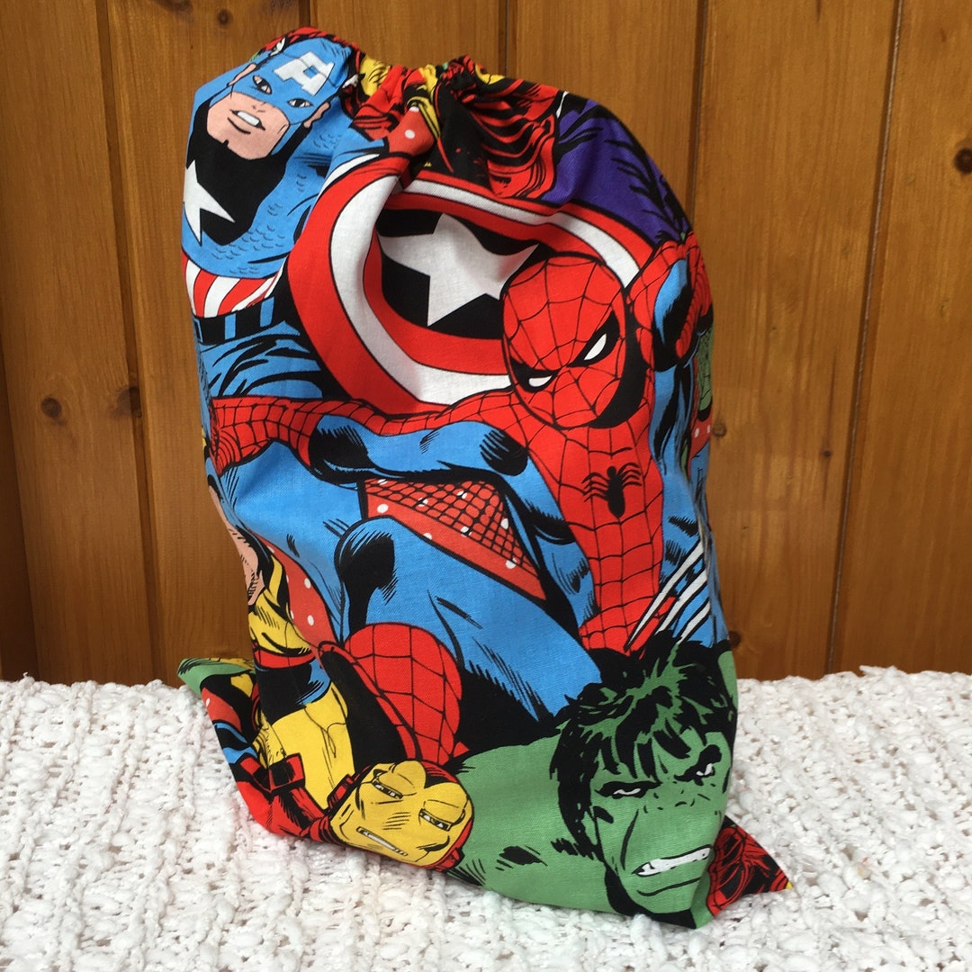Marvel Drawstring Bag. Great for Parties. Fun Storage for Kids Stuff ...