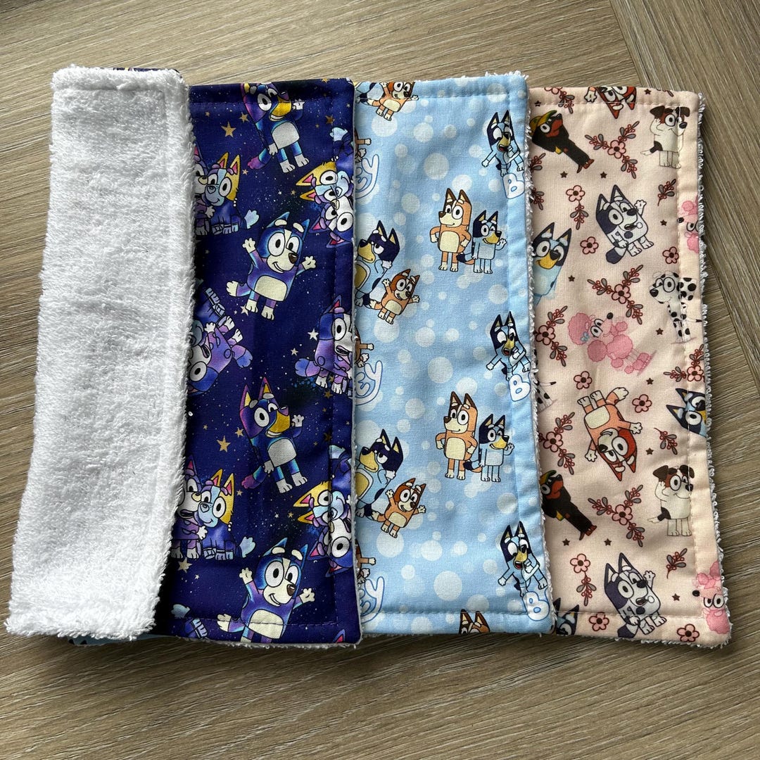 Bluey Wash Cloths: Cotton Flannels, Reusable Baby Wipes, Face Cloths ...