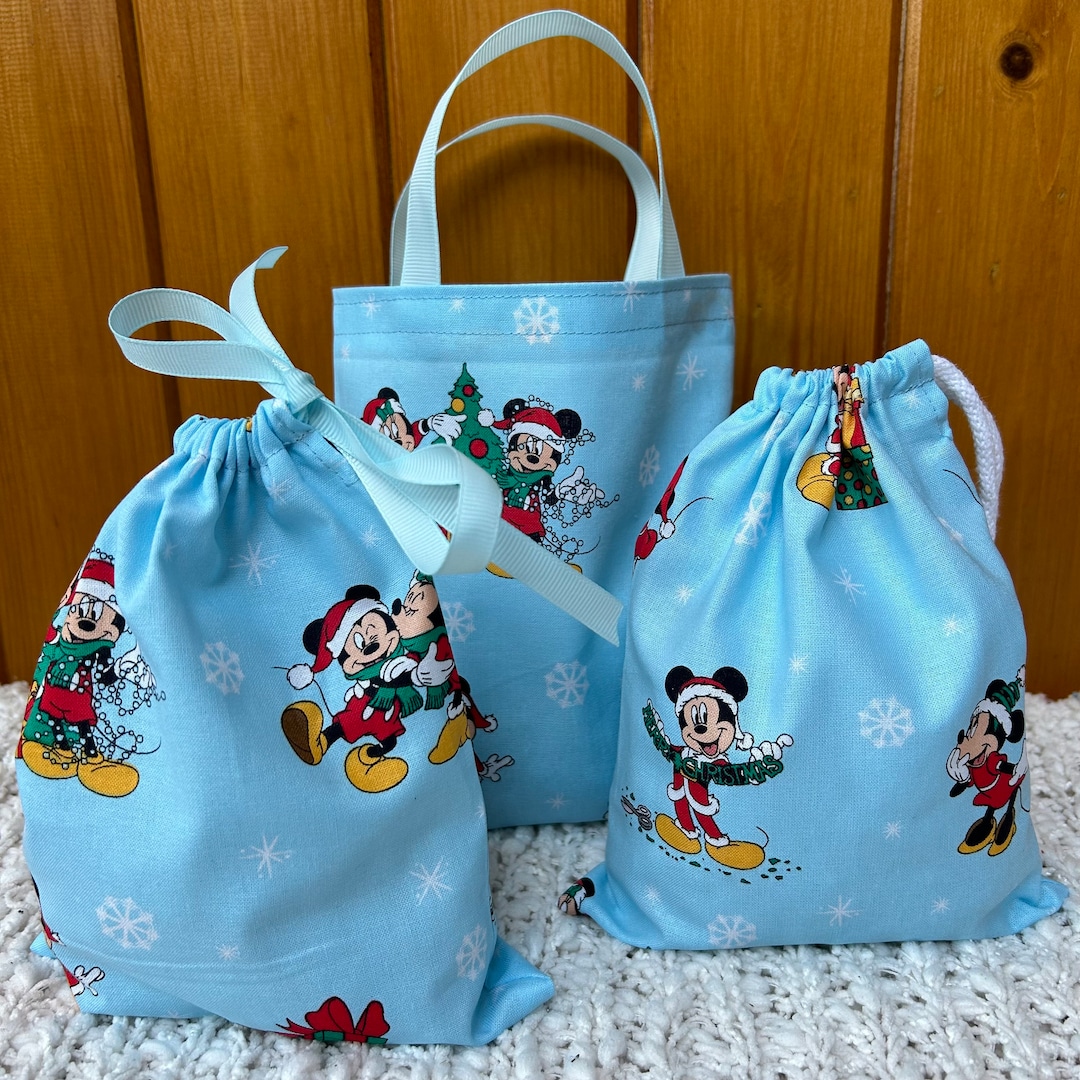 Handmade Mickey Mouse Christmas Gift Bag, 100% Cotton Keepsake - Etsy
