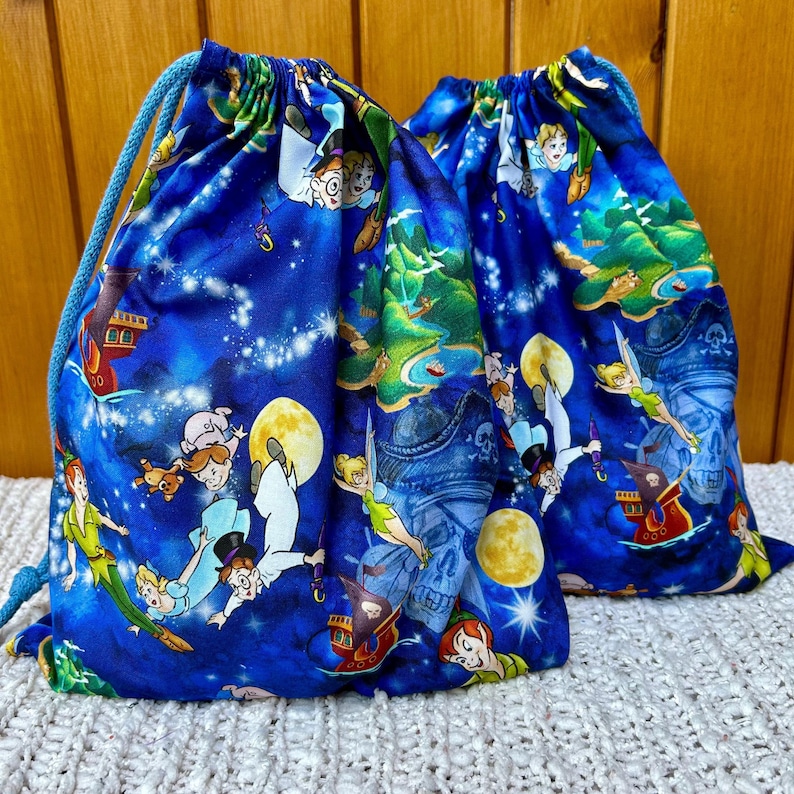 Handmade Peter Pan Cotton Gift Bag, Toy Storage, Reusable Keepsake ...