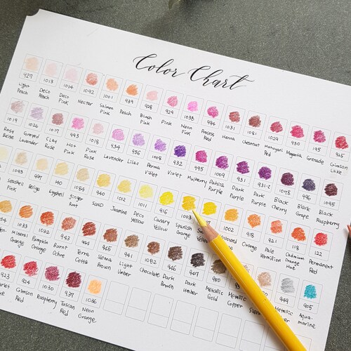 DIY Coloring Sheets Make Your Own Color Pencil Chart Adult - Etsy