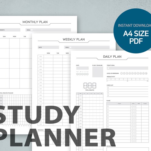 Digital Undated 10 Minute Study Planner Student Time - Etsy