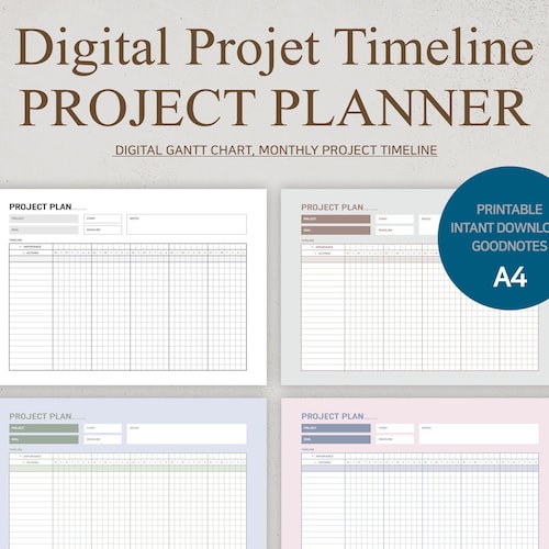 Project Planner A3 Project Timeline Gantt Chart - Etsy