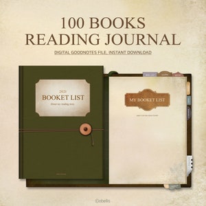 Digital Reading Journal 100 Book Log Book Tracker iPad Goodnotes ...