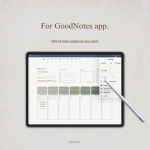 Digital Weekly Planner | Undated Minimalist Planner | iPad Goodnotes ...