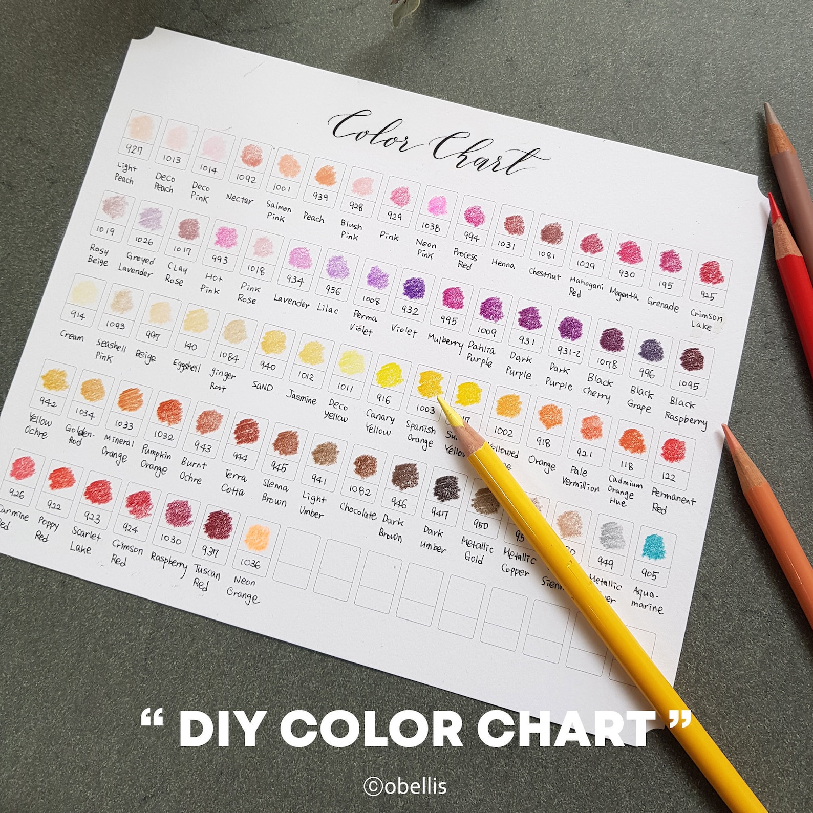 DIY Coloring Sheets, Make Your Own Color Pencil Chart, Adult Kids ...