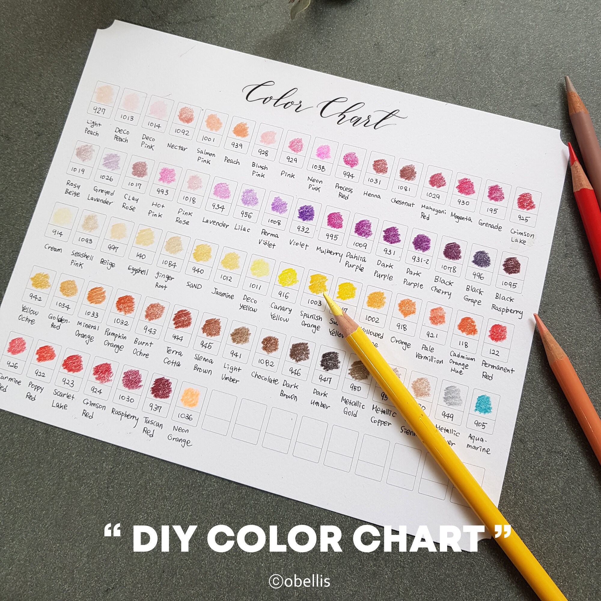 DIY Coloring Sheets, Make Your Own Color Pencil Chart, Adult Kids ...