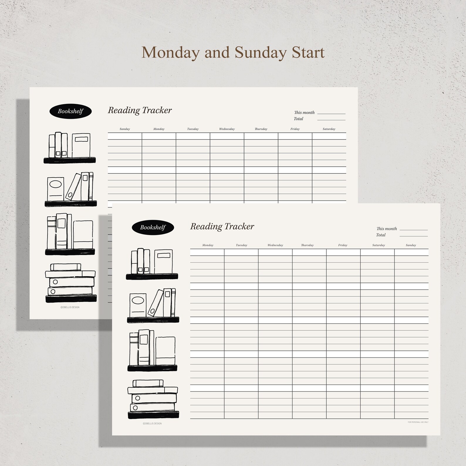 Bookshelf Reading Tracker PDF | Monthly Book Log | Digital Bookshelf ...