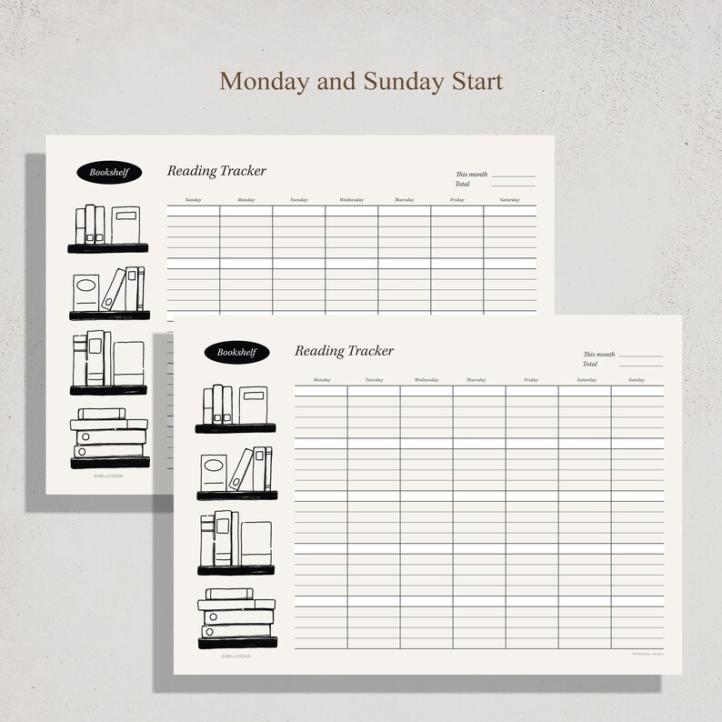 Bookshelf Reading Tracker PDF Monthly Book Log Digital Bookshelf ...
