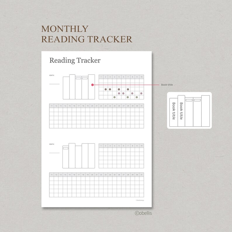 Reading Journal Printable PDF Digital Book Planner Tracker Reading Log ...