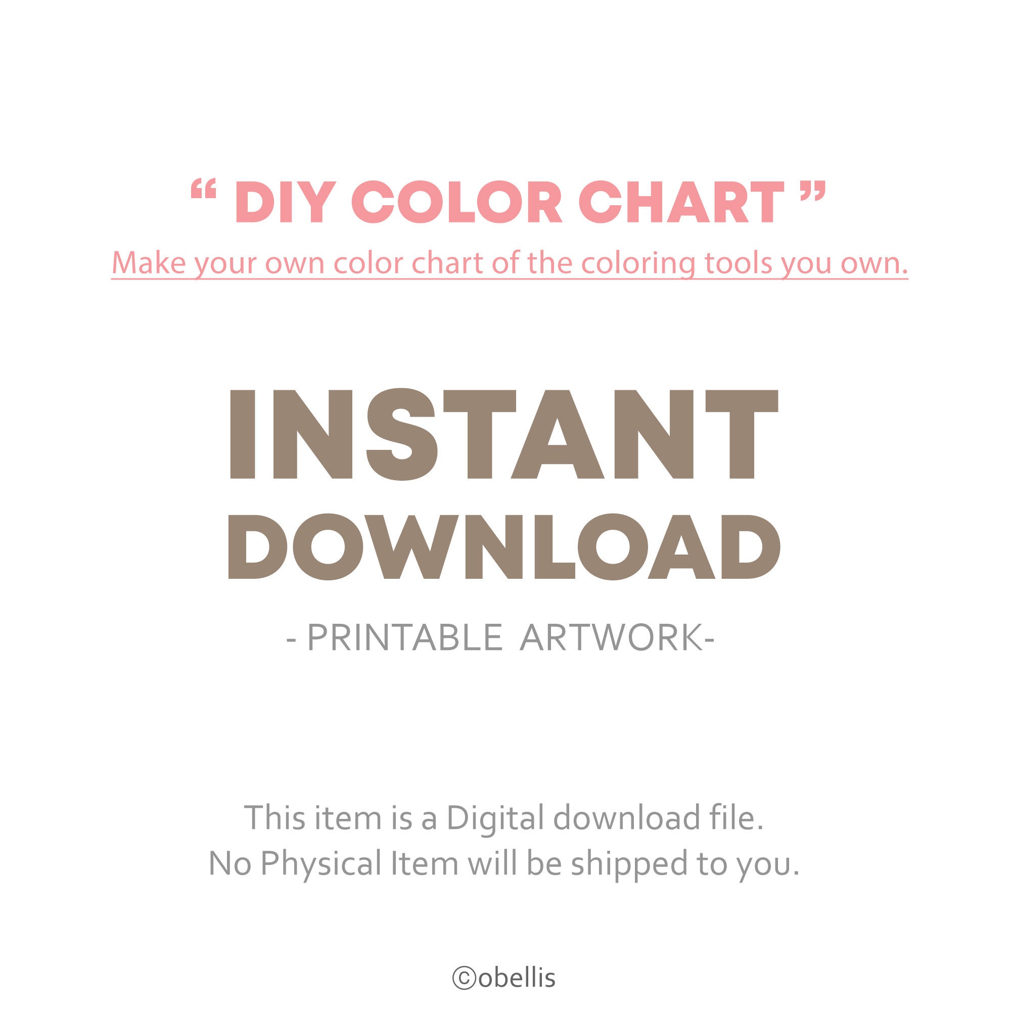 DIY Coloring Sheets, Make Your Own Color Pencil Chart, Adult Kids ...