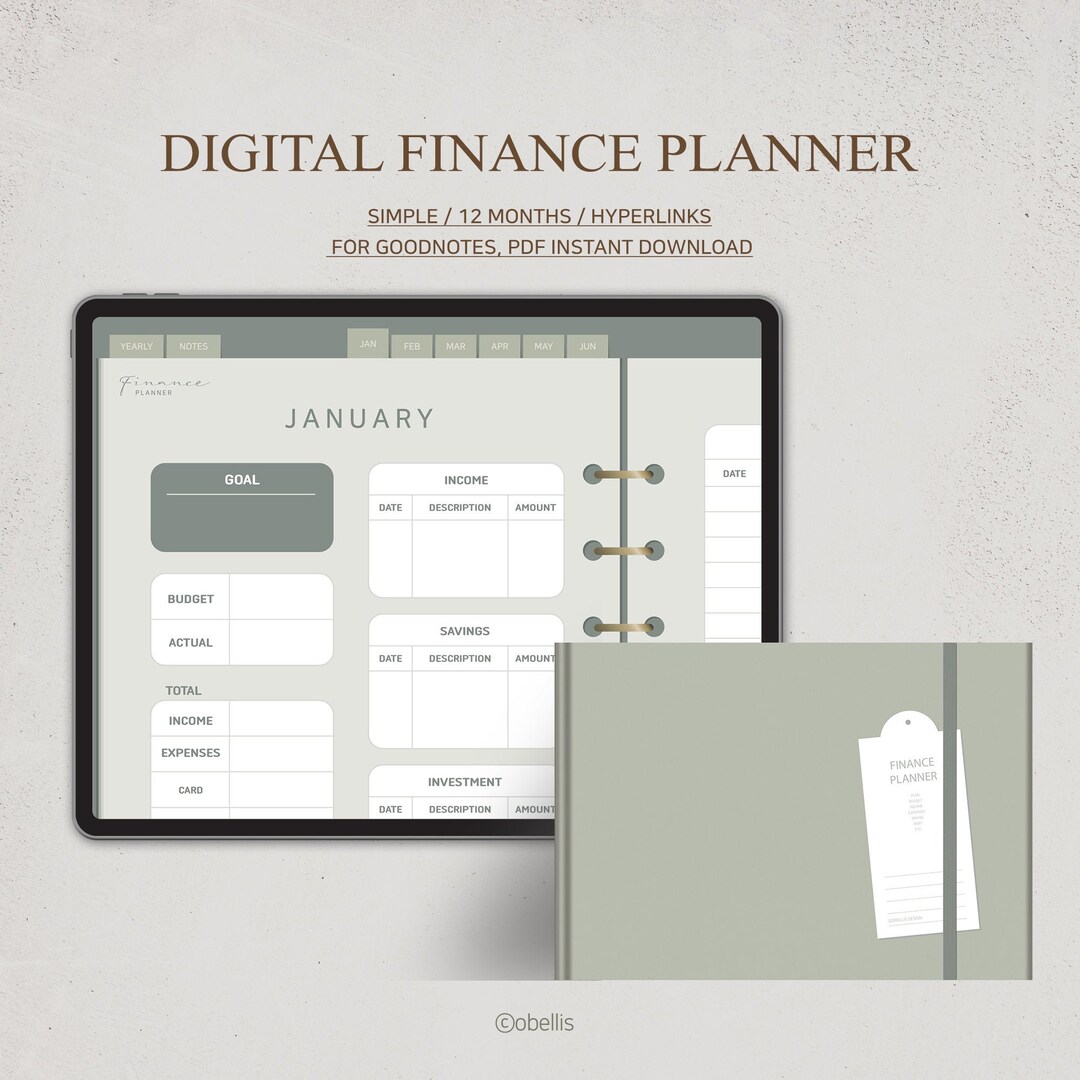 Digital Finance Planner Budget Planner Finance Tracker - Etsy