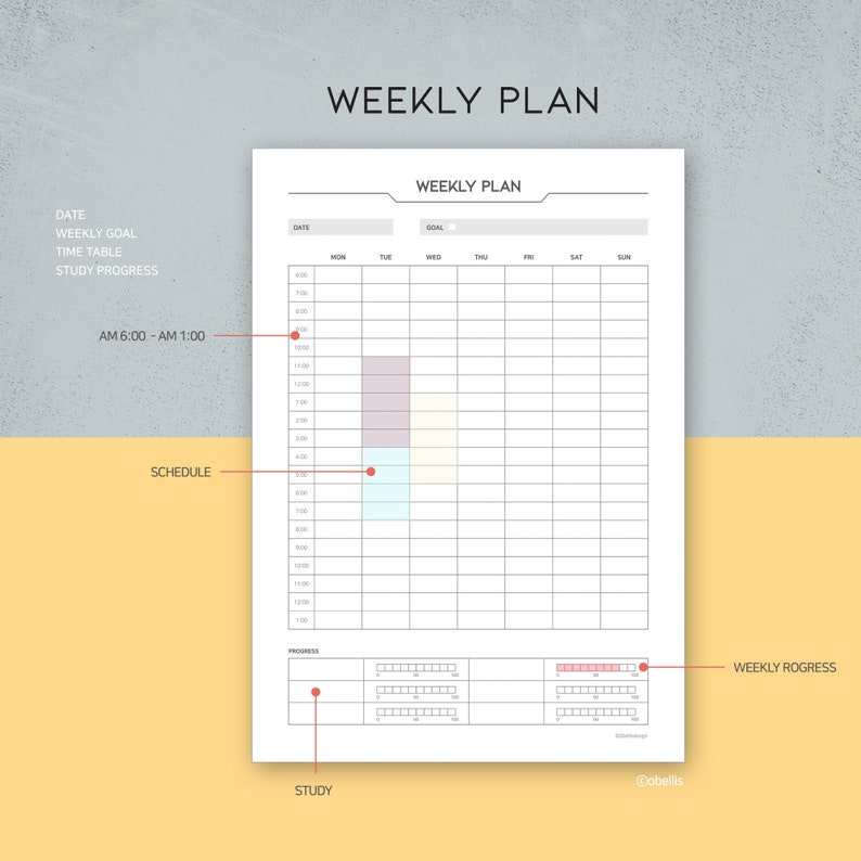 Study Planner Printable Digital 10 Minute Study Planner - Etsy