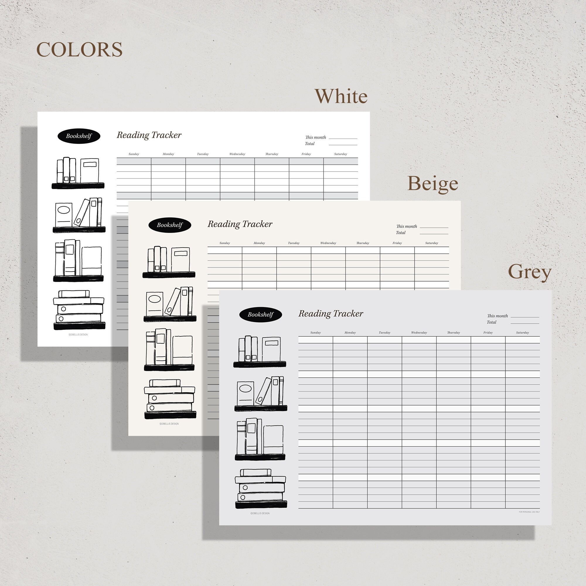 Bookshelf Reading Tracker PDF | Monthly Book Log | Digital Bookshelf ...