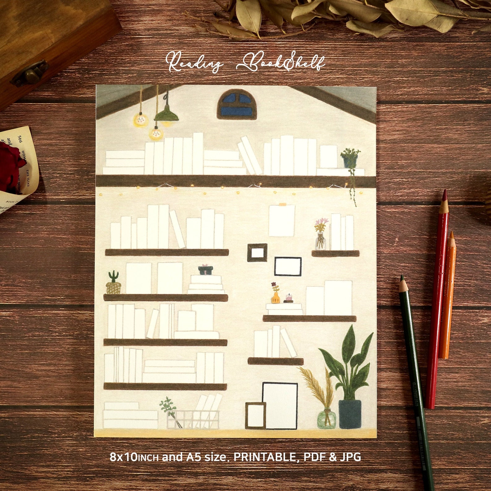 My Bookshelf Reading Tracker Printable-ColoredBook list Book | Etsy