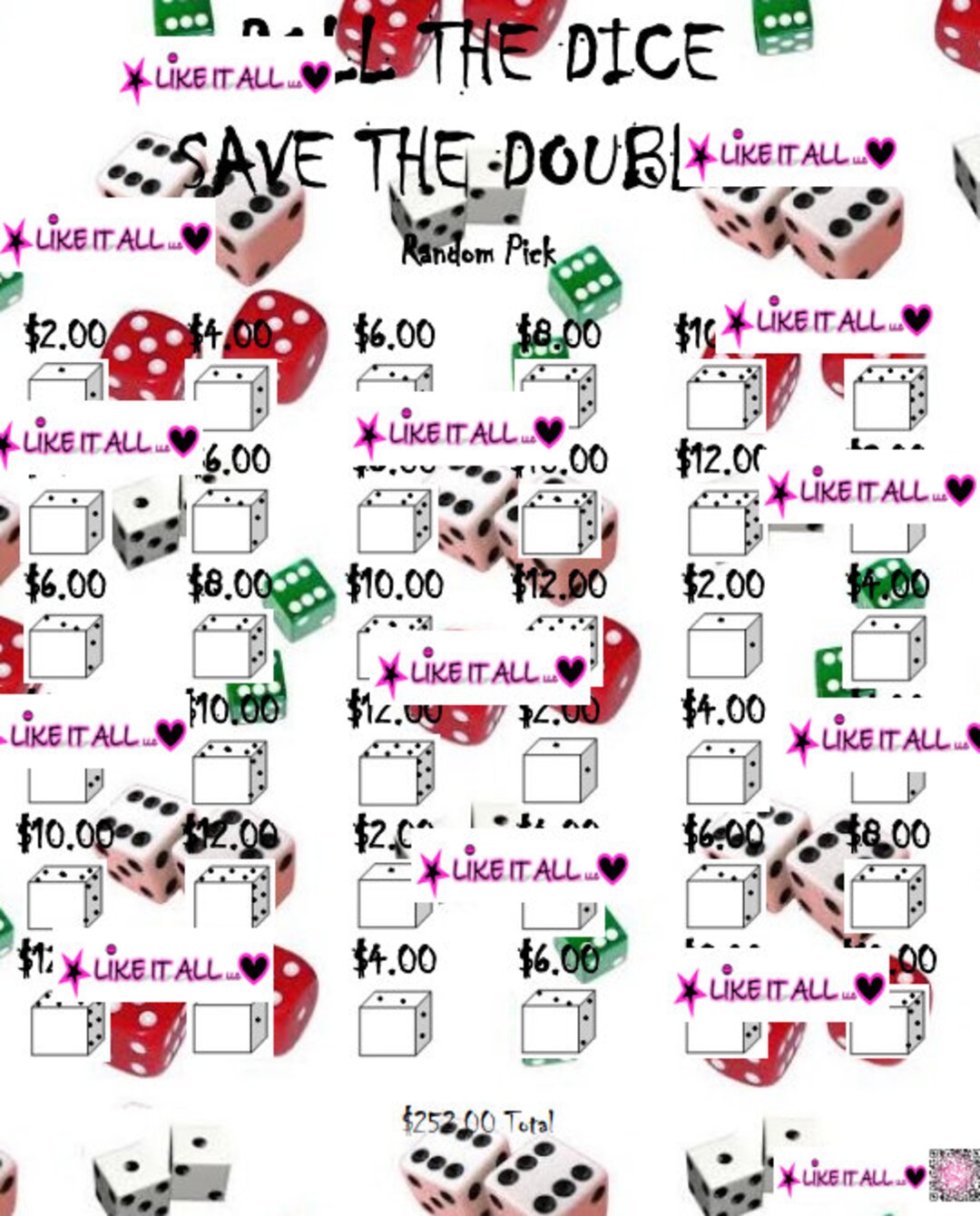 Roll the Dice - Save the Doubles - Etsy
