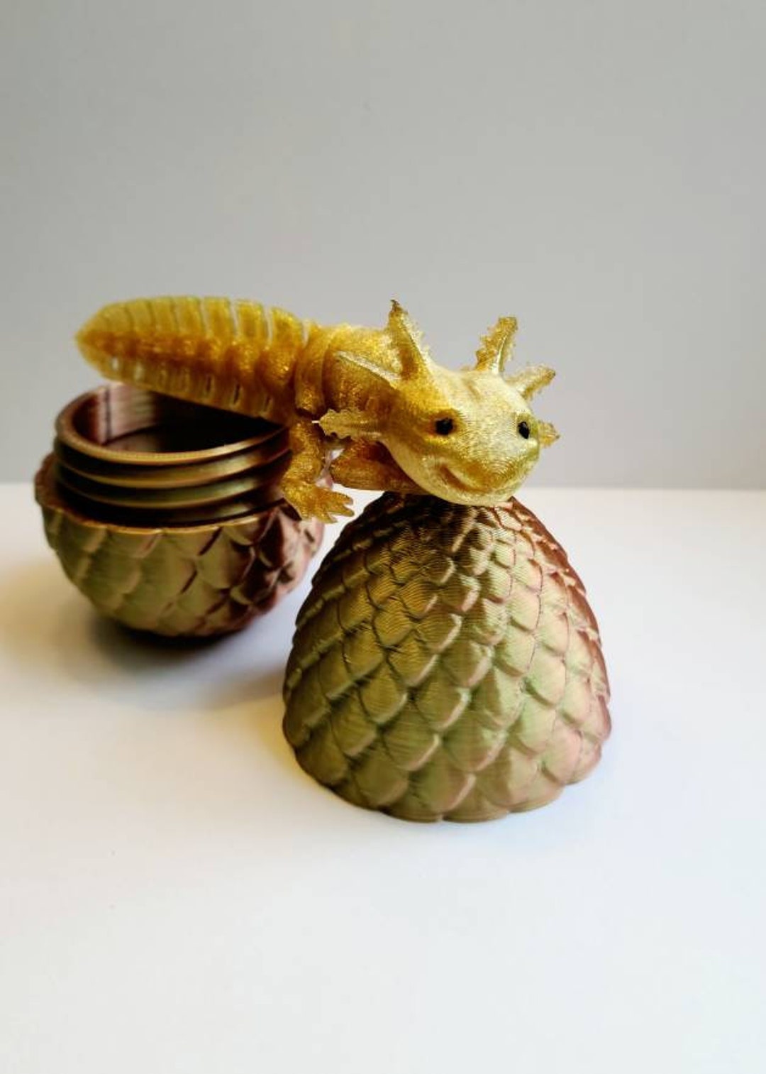 Rare Golden Baby Axolotl Articulated Soft Rubber Flexi 4" Fidget Desk ...